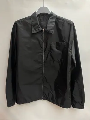 Prada Zip-up Long Sleeve Shirt With Turn-down Collar