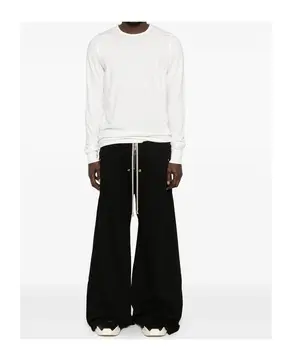 Rick Owens Zipped Wide Leg Trousers - Black