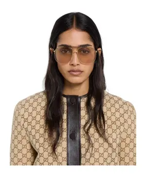 Gucci Aviator Frame Sunglasses - White