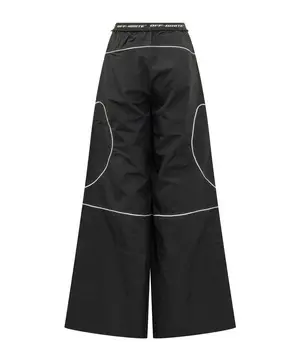 Off-White Drawstring Wide Leg Trousers