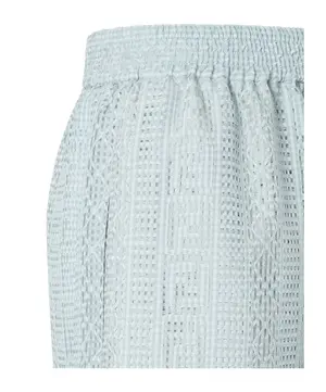 Fendi Pequin Burnout Wide-leg Pants - Light Blue