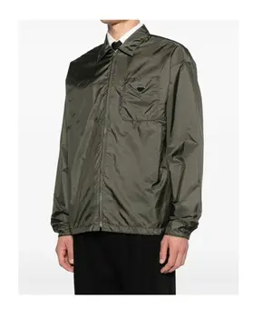 Prada Triangle-logo Zipped Shirt - Black
