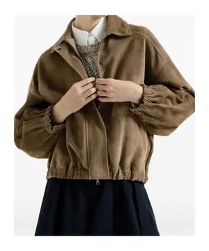 Brunello Cucinelli Couture Shiny Zipper Pull Outerwear Jacket - No