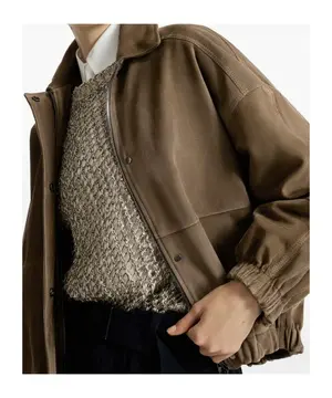 Brunello Cucinelli Couture Shiny Zipper Pull Outerwear Jacket - No