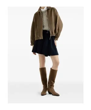 Brunello Cucinelli Couture Shiny Zipper Pull Outerwear Jacket - No