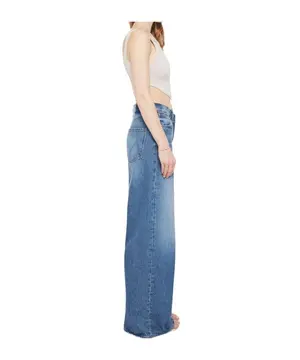 MOTHER The Ditcher Roller Zip Sneak Wide-leg Jeans - Medium Blue