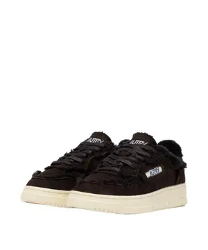 AUTRY Medalist Shearling Low-top Sneakers - Brown