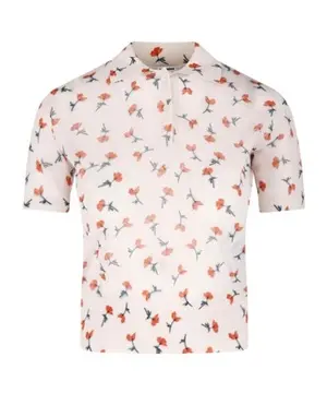 JIL SANDER Floral Print Polo T-shirt - Pink