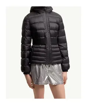 Moncler Magnolia Belted Hooded Down Jacket - Black