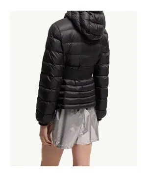 Moncler Magnolia Belted Hooded Down Jacket - Black