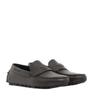 Emporio Armani Logo Plaque Slip-on Loafers