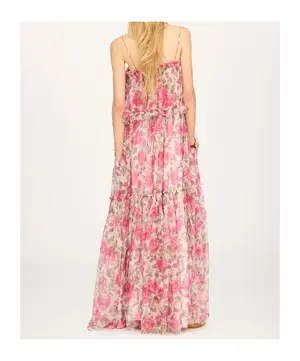 Chloé Floral Print Silk Mousseline Maxi Dress