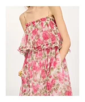 Chloé Floral Print Silk Mousseline Maxi Dress