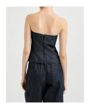 Brunello Cucinelli Strapless Top With Back Zip Closure