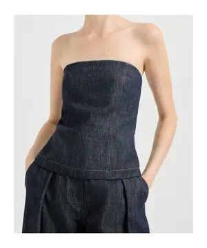 Brunello Cucinelli Strapless Top With Back Zip Closure