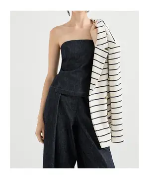 Brunello Cucinelli Strapless Top With Back Zip Closure