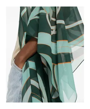 La DoubleJ Maria Floral Open Kaftan - Dark Green