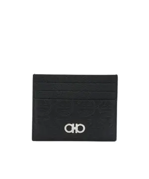 FERRAGAMO Flat Card Holder - Black