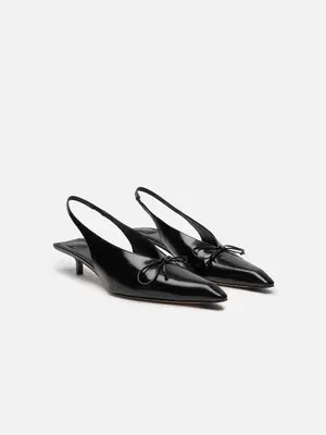 Jacquemus Bow Detail Slingback Pumps - Black