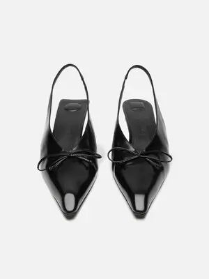 Jacquemus Bow Detail Slingback Pumps - Black