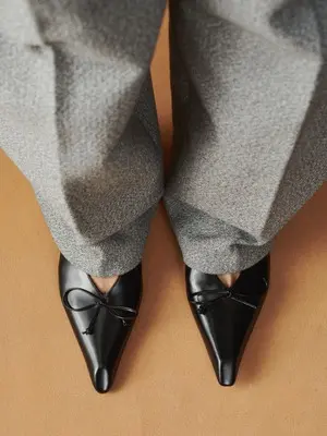 Jacquemus Bow Detail Slingback Pumps - Black