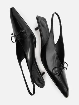 Jacquemus Bow Detail Slingback Pumps - Black