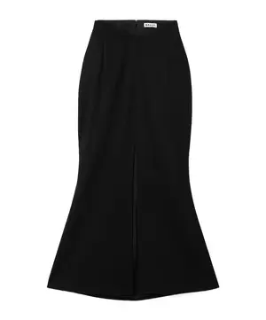Bally Wool Blend Midi Skirt With V-shaped Waistline