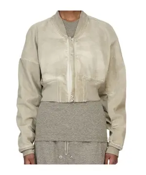 Rick Owens Flight Cropped Jacket - Sand