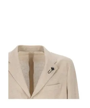 LARDINI Textured Single-breasted Blazer - Nude