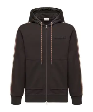Moncler Logo Patch Zip-up Jacket With Stripes