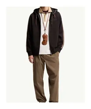 Moncler Logo Patch Zip-up Jacket With Stripes