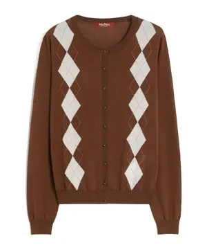 Max Mara Argyle Patterned Cardigan