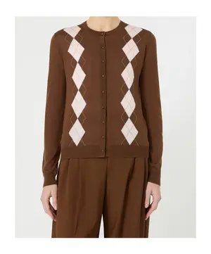 Max Mara Argyle Patterned Cardigan