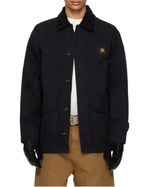 Carhartt Work In Progress Prescott Corduroy-collar Logo-patch Jacket