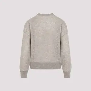 Brunello Cucinelli Crewneck Sweater With All-over Mesh Effect - Beige