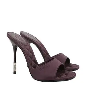 Gucci Logo Embossed Stiletto Heel Slip-on Sandals