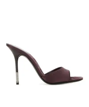 Gucci Logo Embossed Stiletto Heel Slip-on Sandals - Black