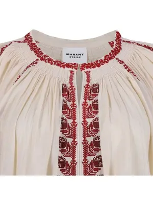 Isabel Marant Étoile Embroidered Long Sleeve Top - Pink
