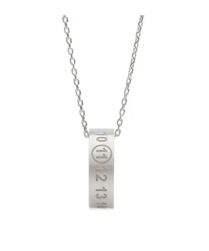 MAISON MARGIELA Engraved Number Pendant Necklace - Silver
