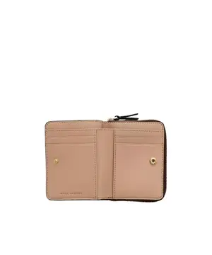 Marc Jacobs Logo Printed Zipped Mini Compact Wallet - Ganache