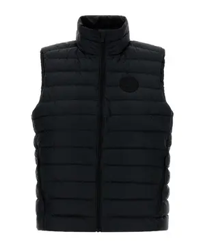 Canada Goose Padded Down Vest With Logo Patch - Black