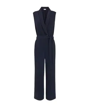 P.a.r.o.s.h Sleeveless V-neck Belted Jumpsuit - Black