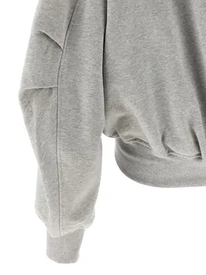 Attico Logo Embroidered Zip-up Hoodie - Gray