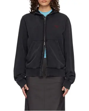 Martine Rose Logo Detailed Zip-up Hoodie