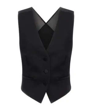 DONDUP Sleeveless V-neck Vest - Black