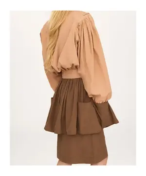 Chloé Ruched Detail High Neck Cropped Jacket
