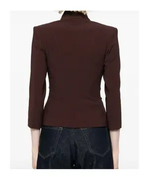 Elisabetta Franchi Fitted Jacket With Buckle Detail - Red