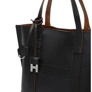 Hogan Logo Embossed Top Handle Bag