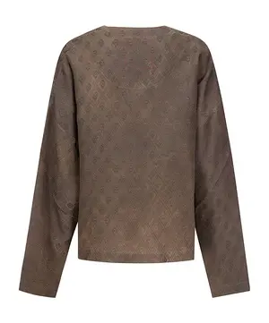 UMA WANG Long-sleeved Diamond Jacquard Cardigan