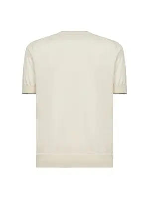 Brunello Cucinelli Short Sleeved Ribbed Jumper